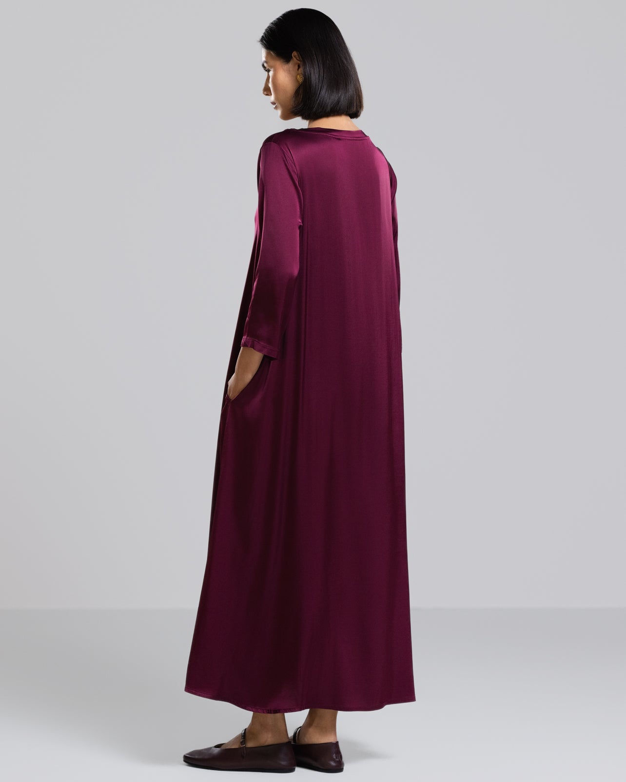 Dahlia Satin Dress | Burgundy – JAKI