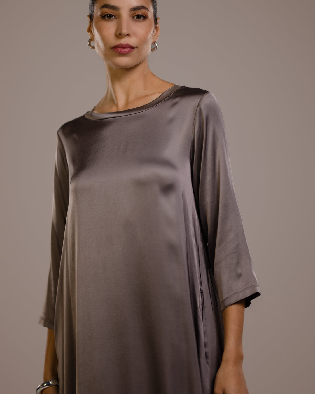 Dahlia Satin Dress | Mink – JAKI
